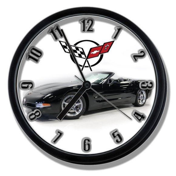 Clock | Wall Decor | Chevrolet Corvette C5 Black Convertible Clock New ...